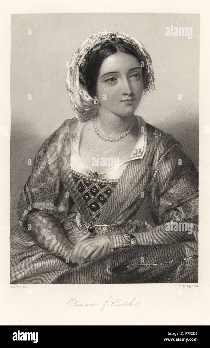 Eleanor of Castile, queen consort of King Edward I of England. Steel ...