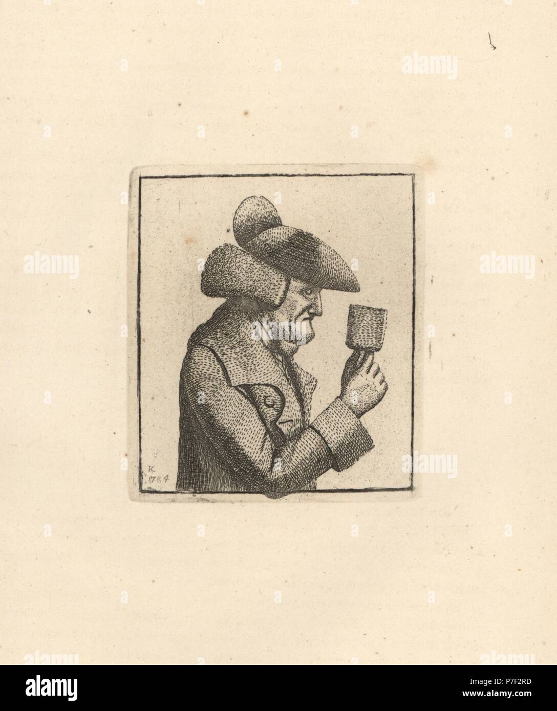 George Pratt, pompous town crier of Edinburgh, with his bell ...