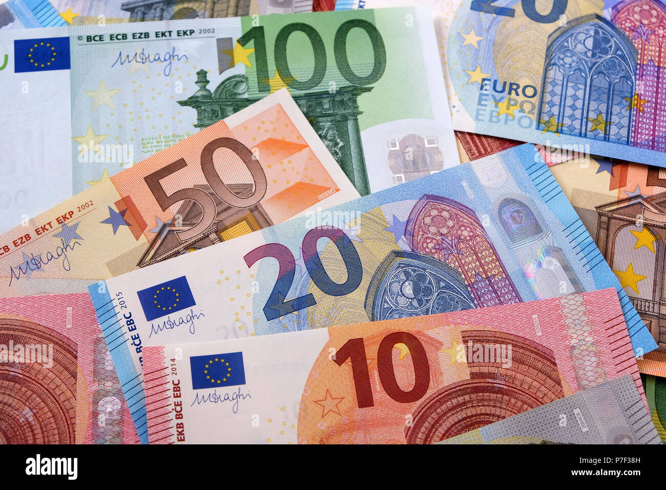 Various different Euros background Stock Photo - Alamy