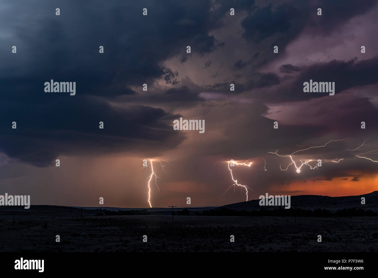 Orange Lightning Storm