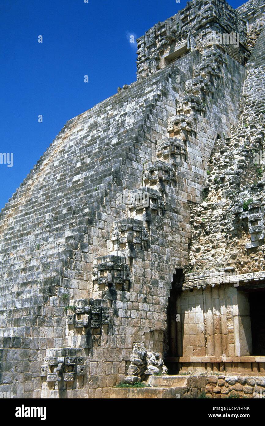 Mayas. Uxmal city. Classical period. Piramid ot the Magician. Yucatan ...