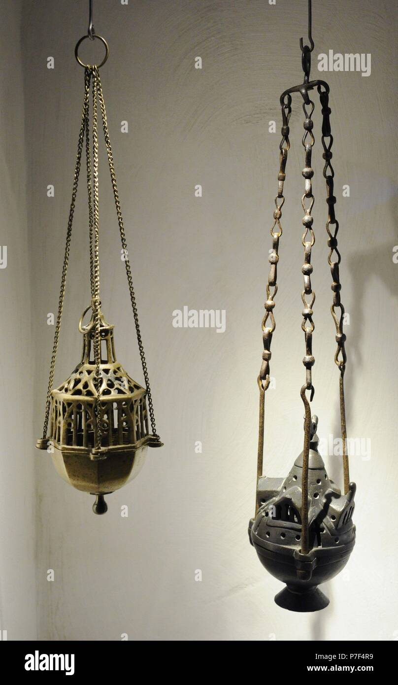 Thurible for incense. Medieval Museum. Stockholm. Sweden Stock Photo ...