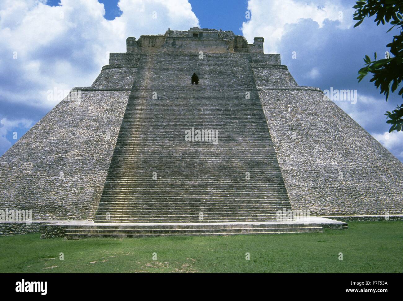 Mayas. Uxmal city. Classical period. Pyramid ot the Magician. Yucatan ...