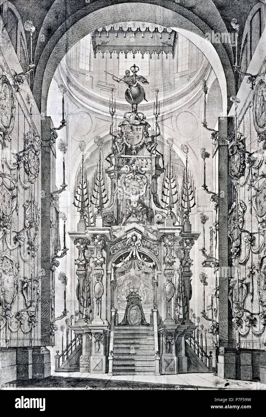 Catafalco de la Reina María Luisa de Orleans. Museum: BIBLIOTECA ...