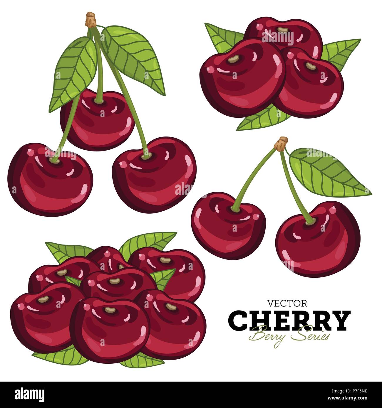 Cherry Set, Vector Stock Vector Image & Art - Alamy