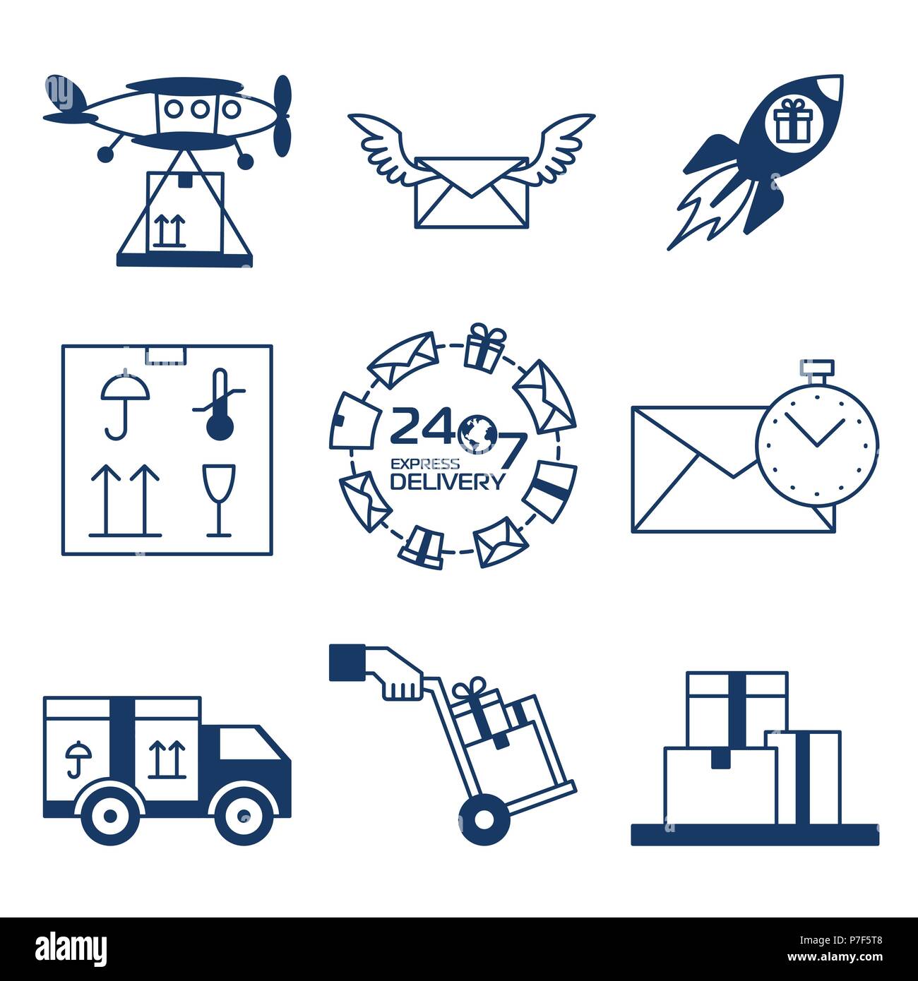 Express Delivery Symbols. Worldwide Shipping Stock Vector Image & Art ...