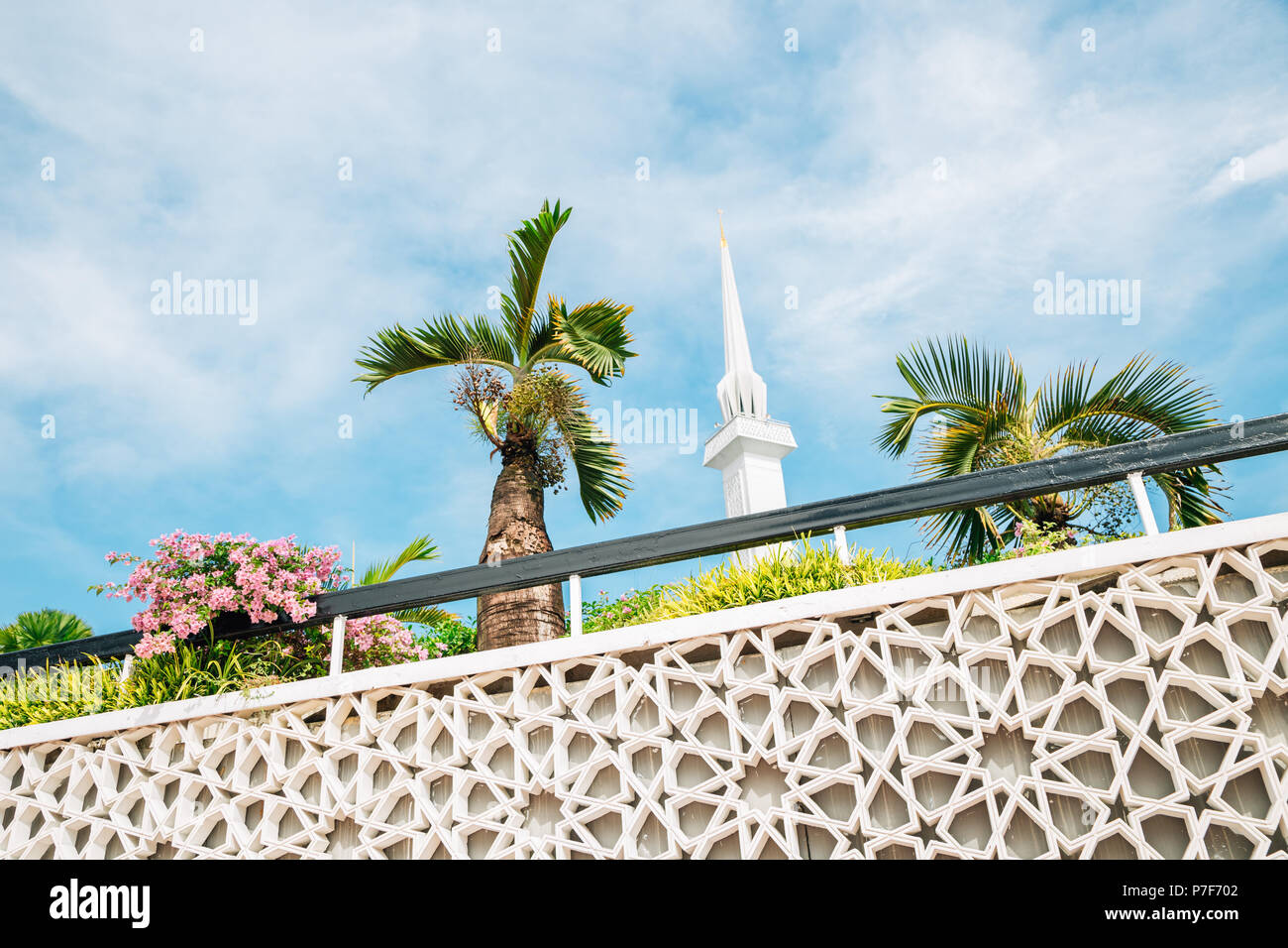 Masjid Negara mosque and palm tree in Kuala Lumpur, Malaysia Stock ...
