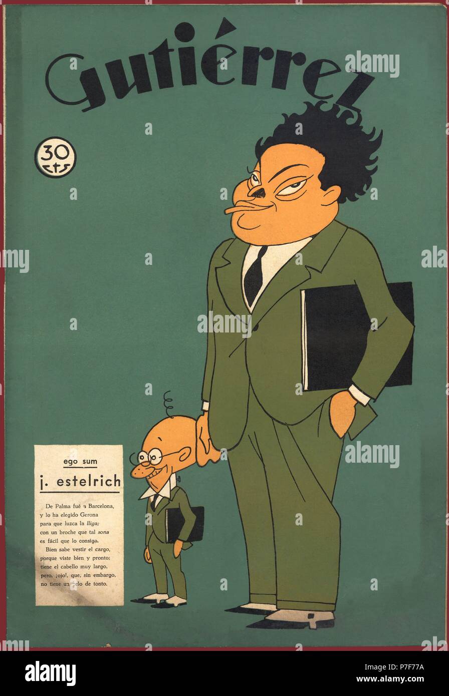 Portada de la revista satírica Gutiérrez. Caricatura de Joan Estelrich ...