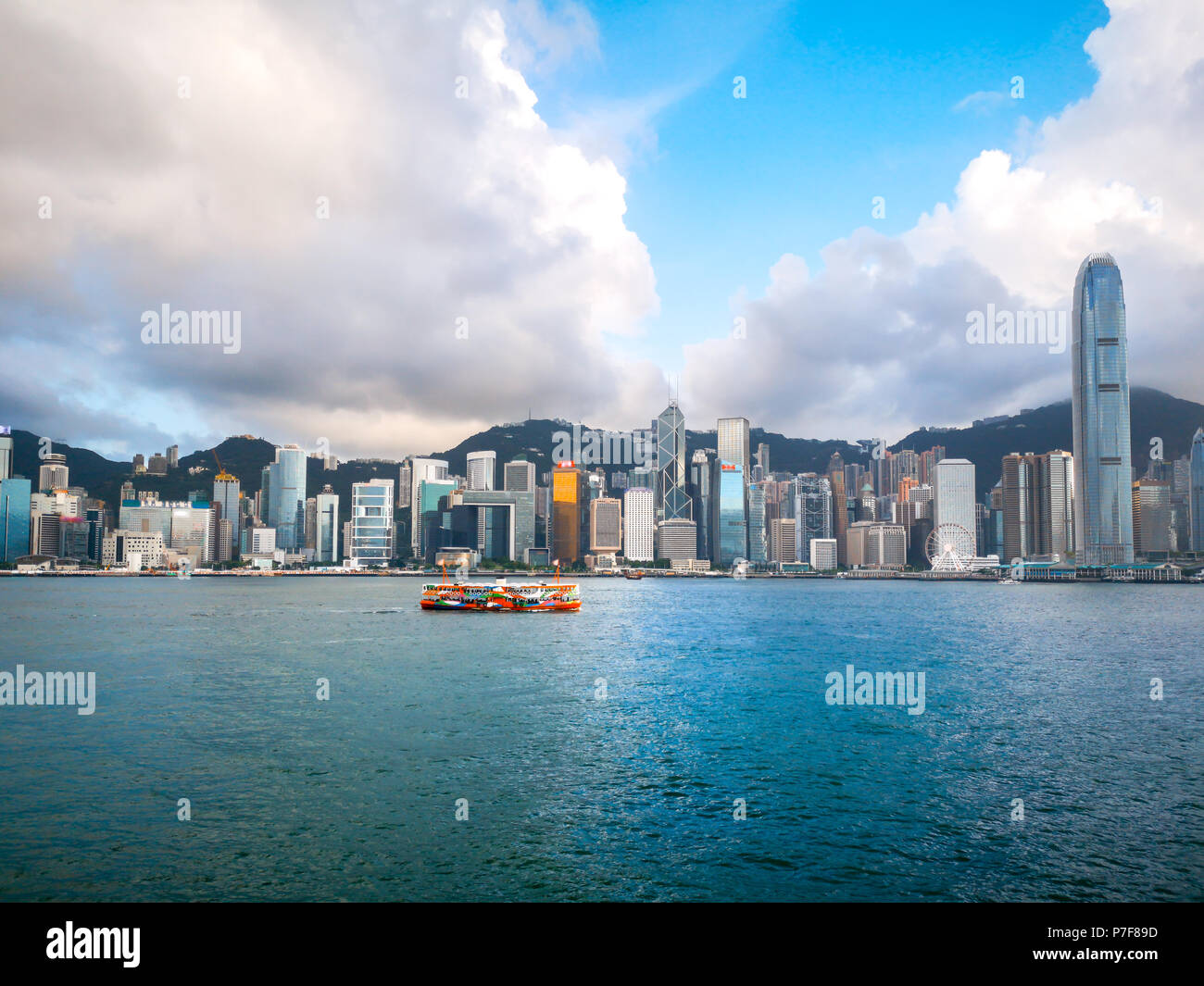 hong kong harbour view with sunlight Stock Photo - Alamy