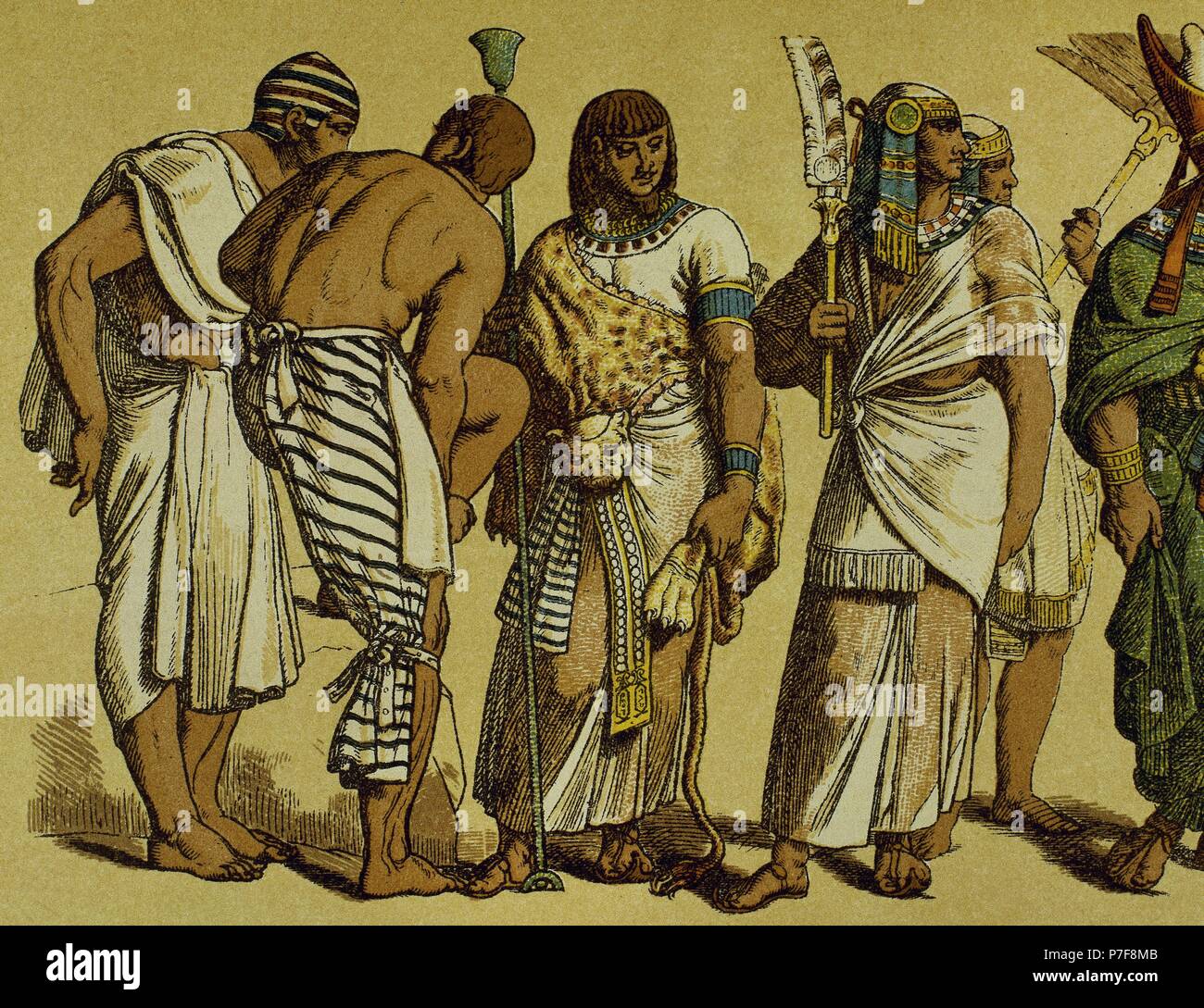 Egypt. New Kingdom. High Priest dressed with lion skin. Engraving ...