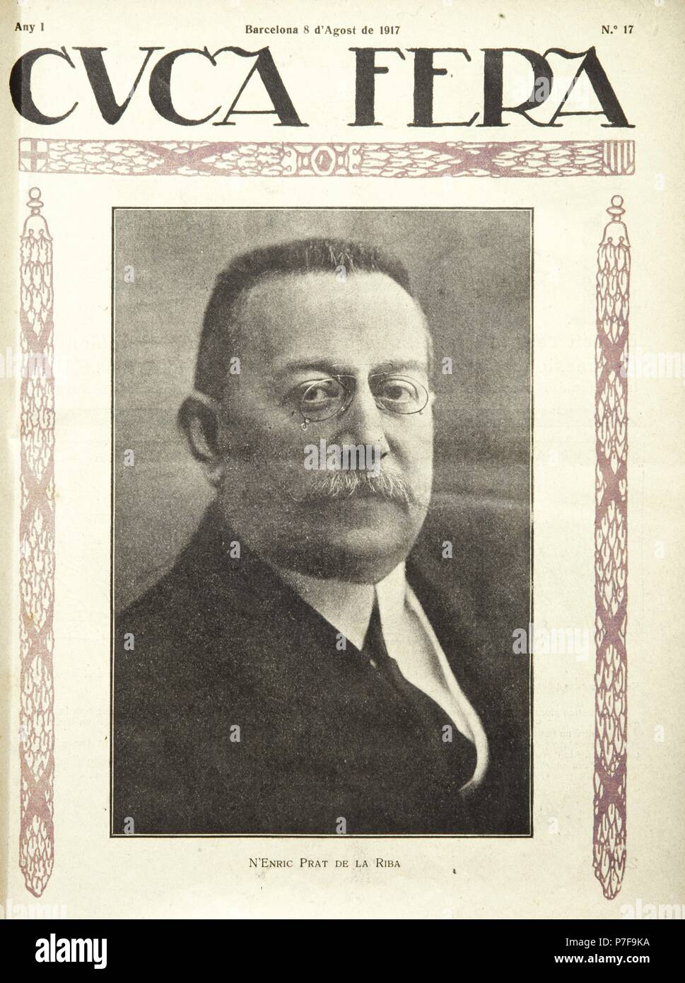 REVISTA CUCA FERA 1917. PRAT DE LA RIBA. Museum: Barcelona Stock Photo ...