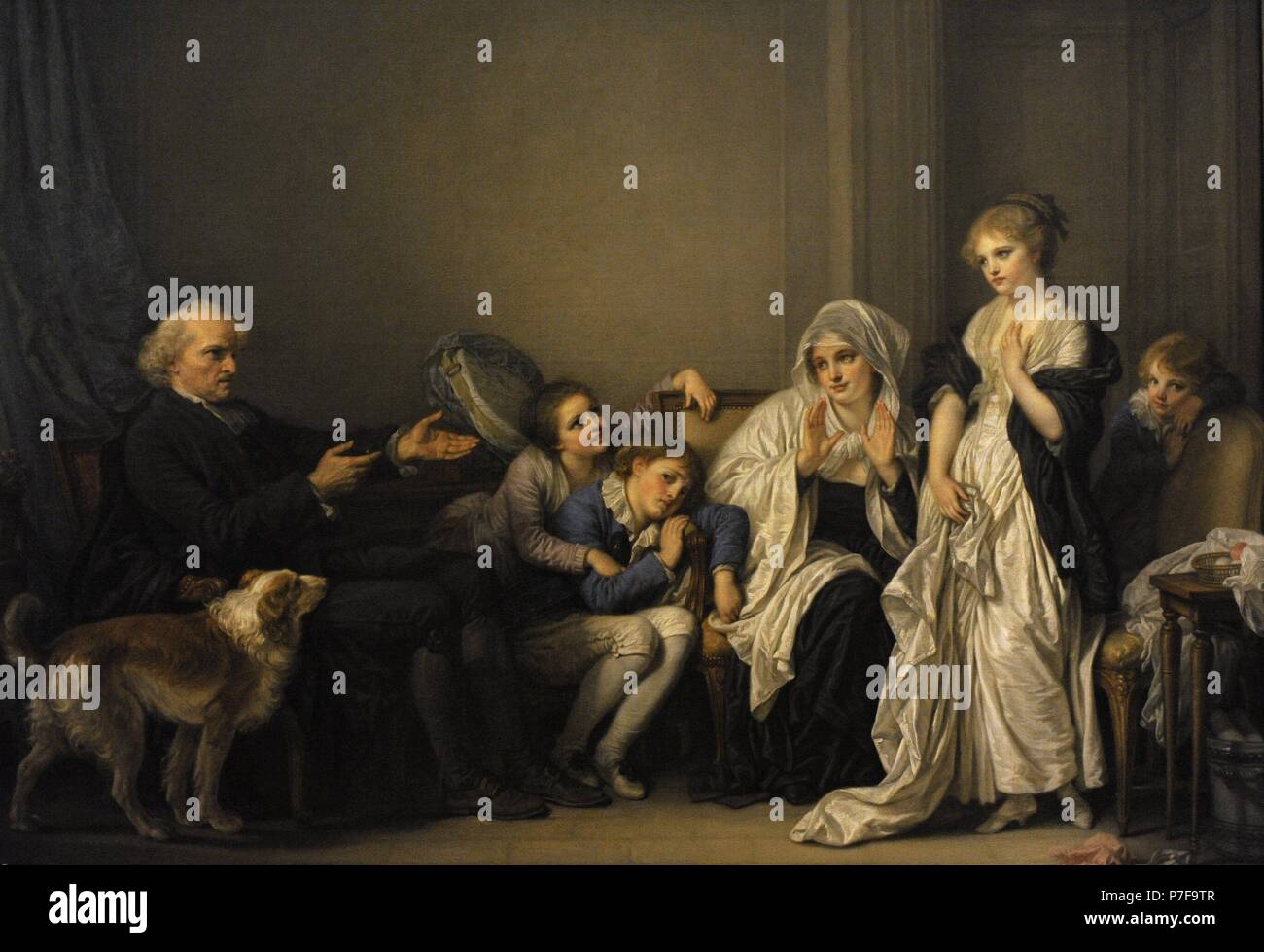 Jean-Baptiste Greuze (1725-1805). French painter. Widow and Her Priest ...