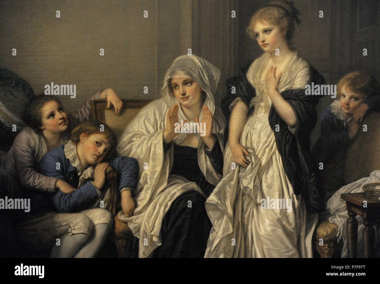 Jean-Baptiste Greuze (1725-1805). French painter. Widow and Her Priest ...