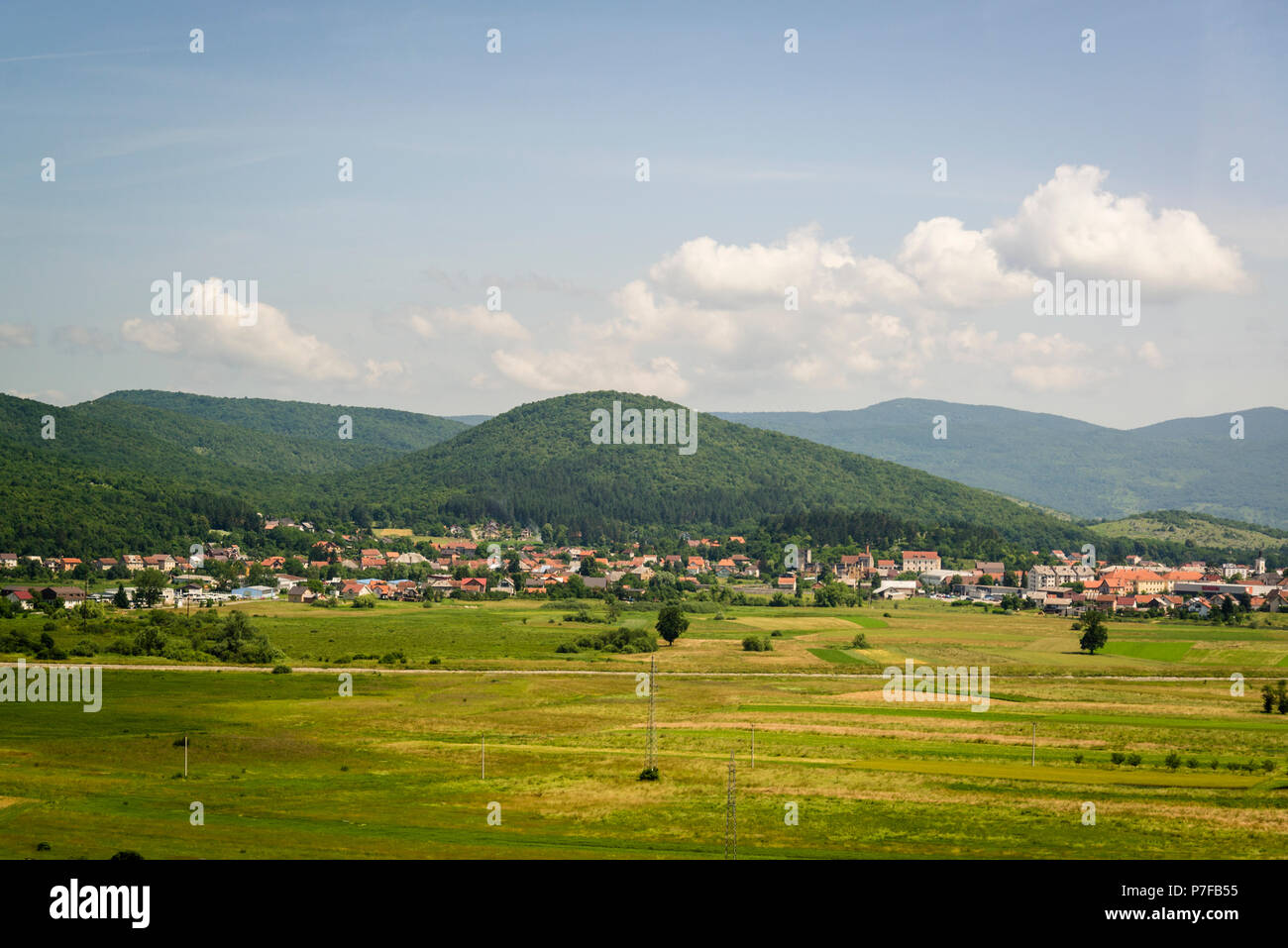 Landscape from the motorway between Zagreb and Split in the Lika region ...