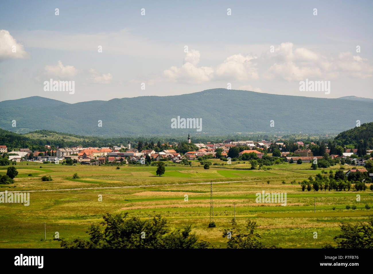 Landscape from the motorway between Zagreb and Split in the Lika region ...