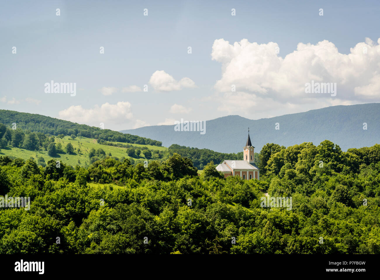 Landscape from the motorway between Zagreb and Split in the Lika region ...