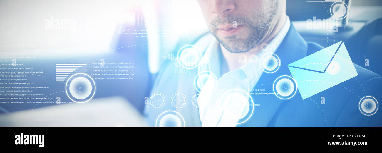 Composite image of email communication background Stock Photo - Alamy