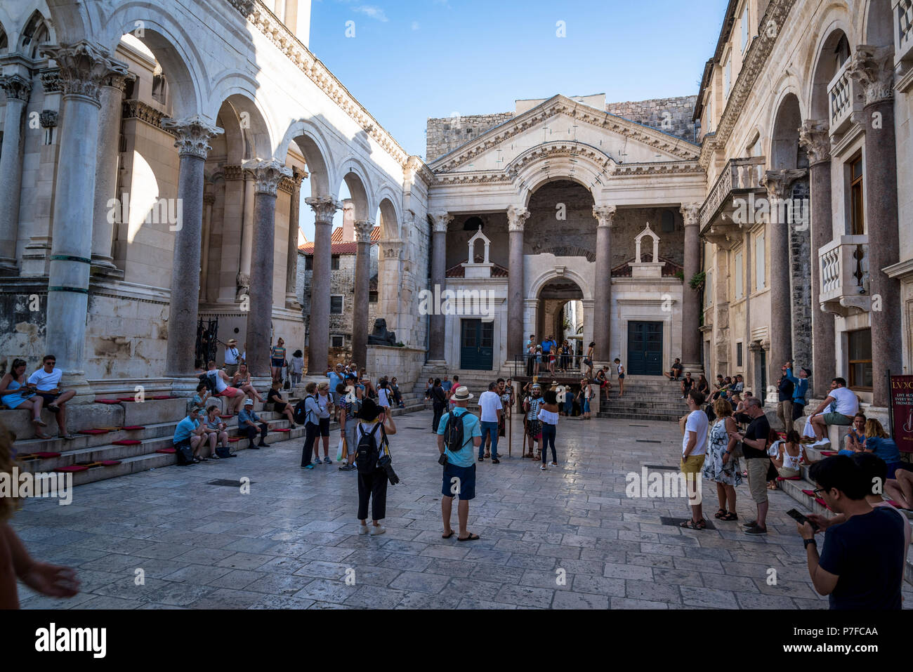 Peristyle, the central square of the Diocletian Palace, Split, Croatia ...