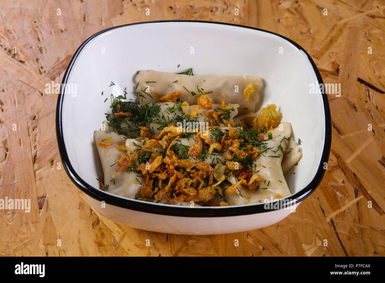 Ukrainian traditional Vareniki with potato Stock Photo - Alamy