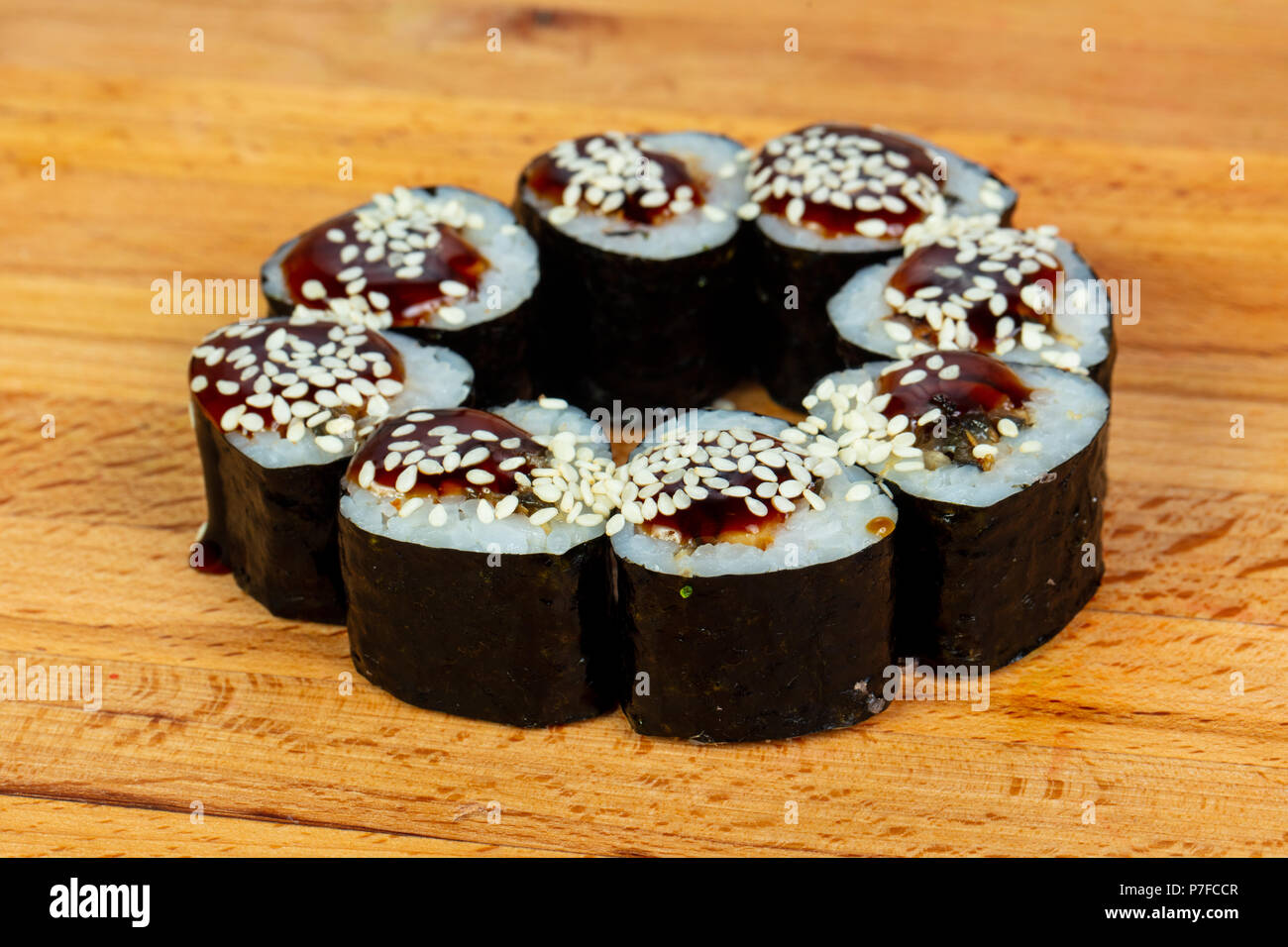 Unagi maki - japanese eel roll Stock Photo - Alamy
