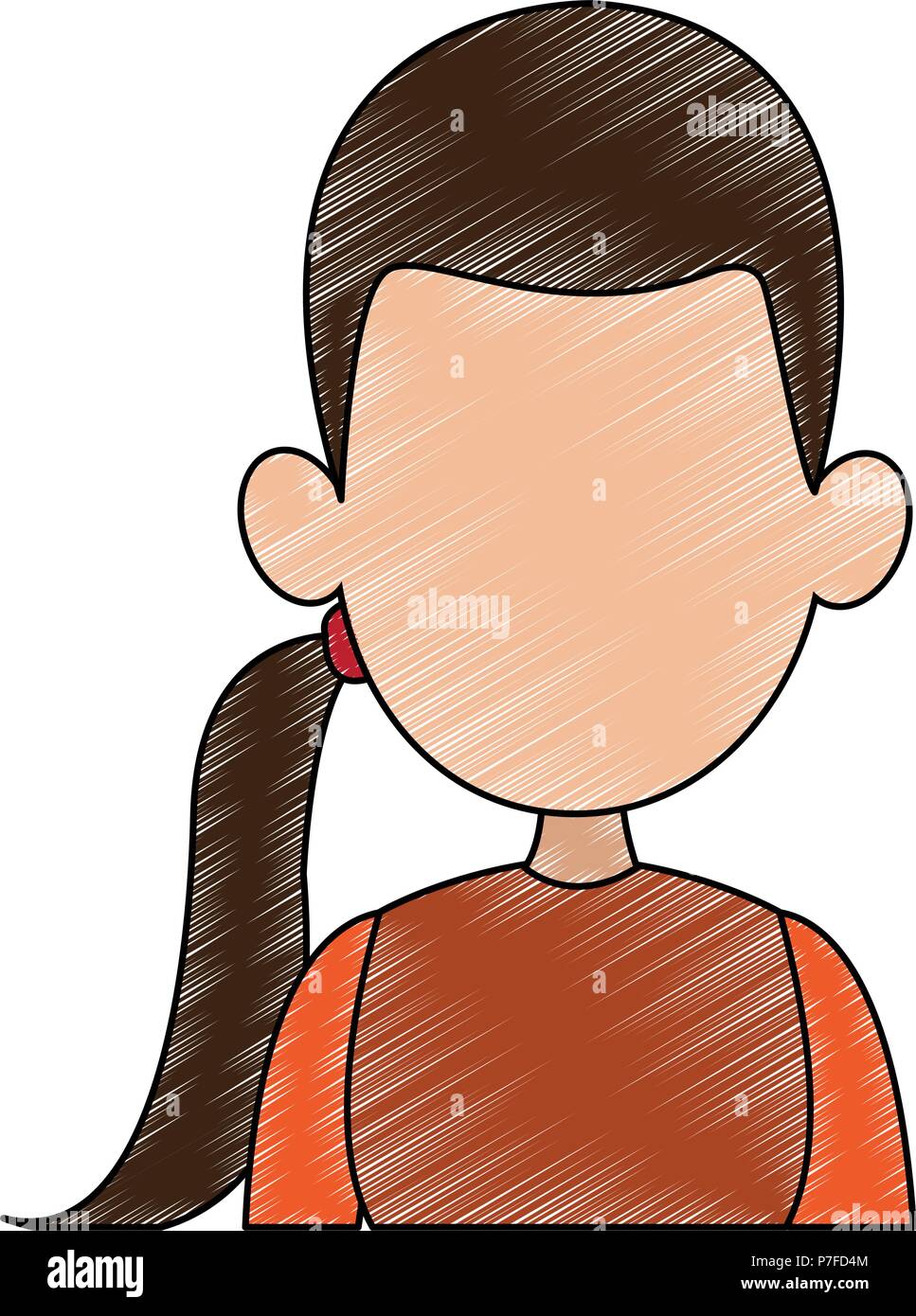Young woman faceless profile scribble Stock Vector Image & Art - Alamy