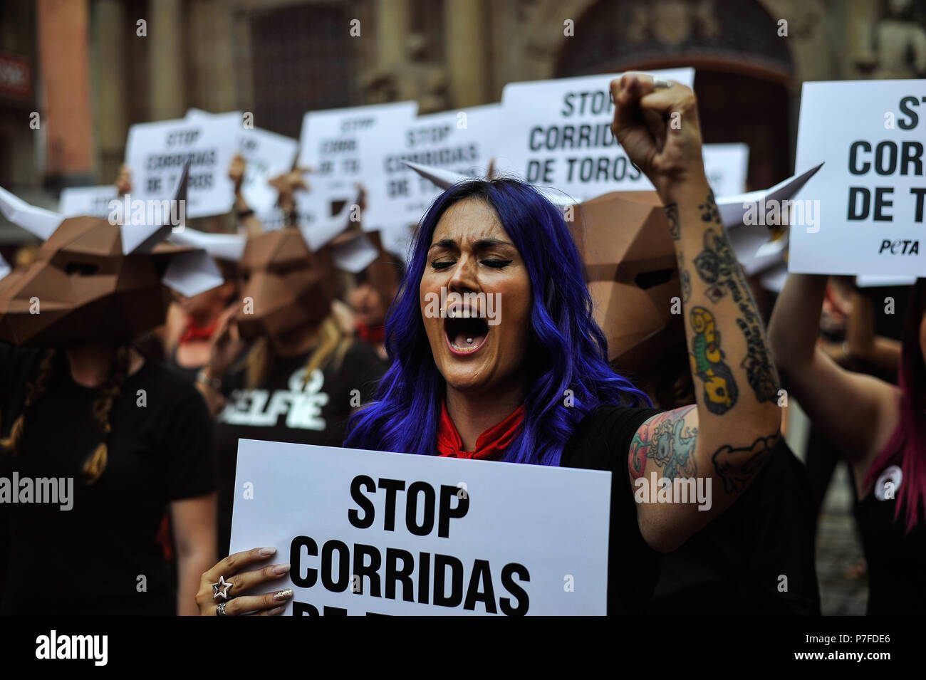 Peta protest running bulls hi-res stock photography and images - Alamy
