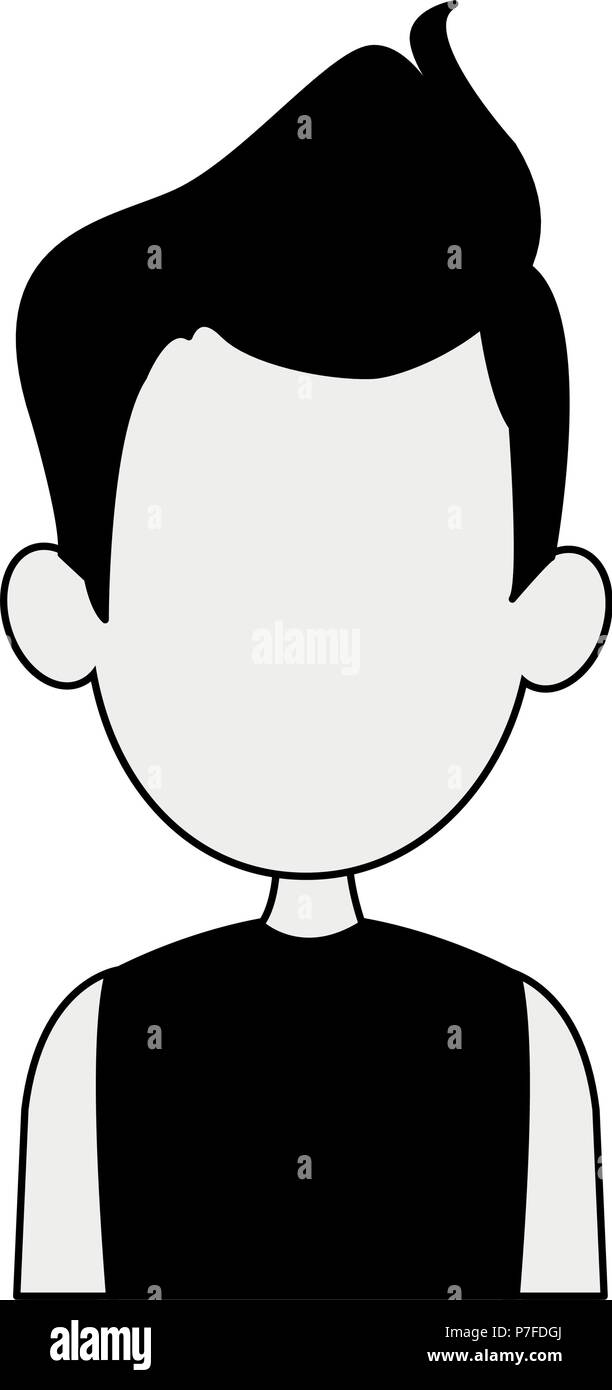 Young man faceless profile in black and white Stock Vector Image & Art ...