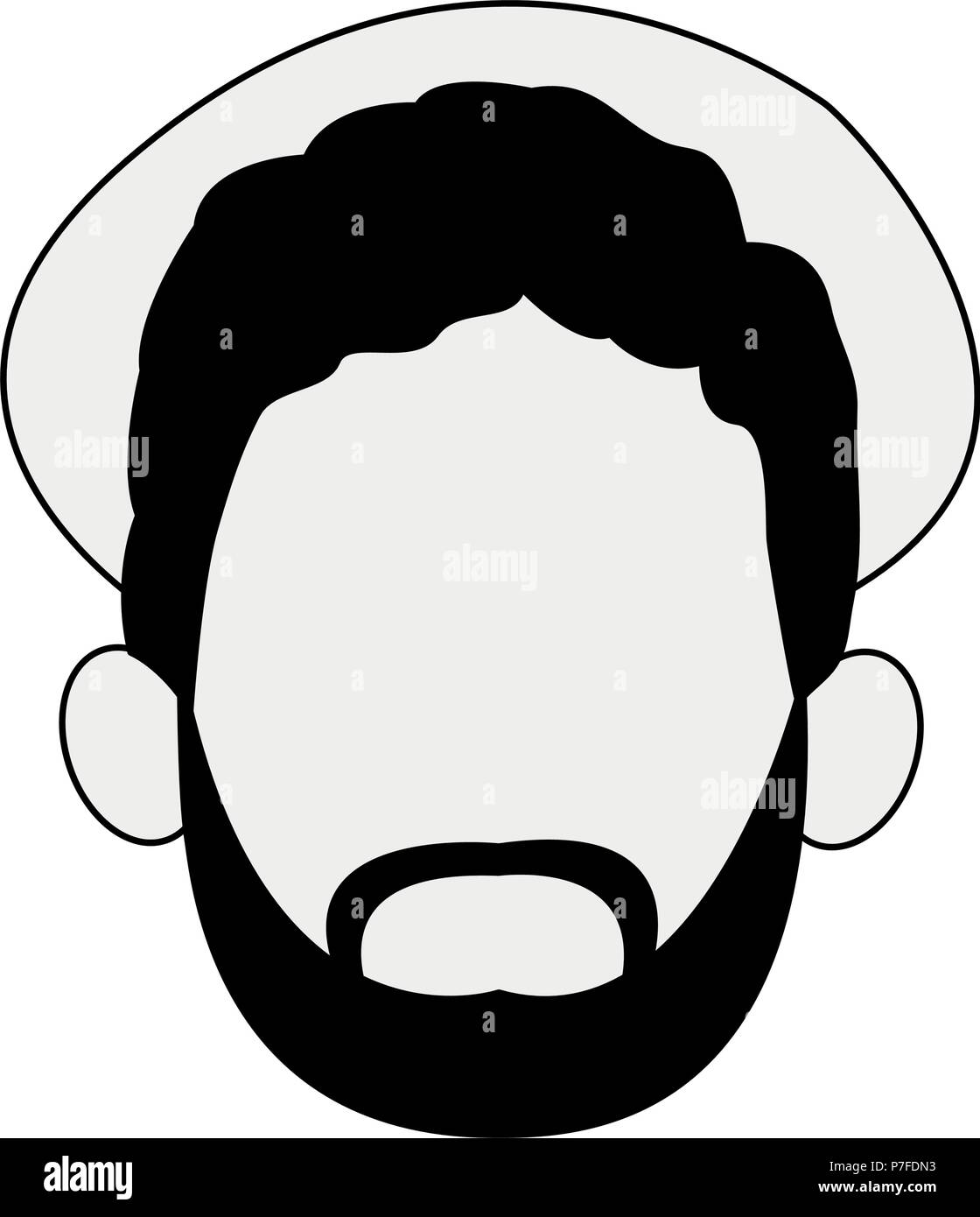 Young man faceless profile in black and white Stock Vector Image & Art ...