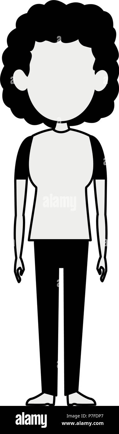 Woman cartoon isolated in black and white Stock Vector Image & Art - Alamy