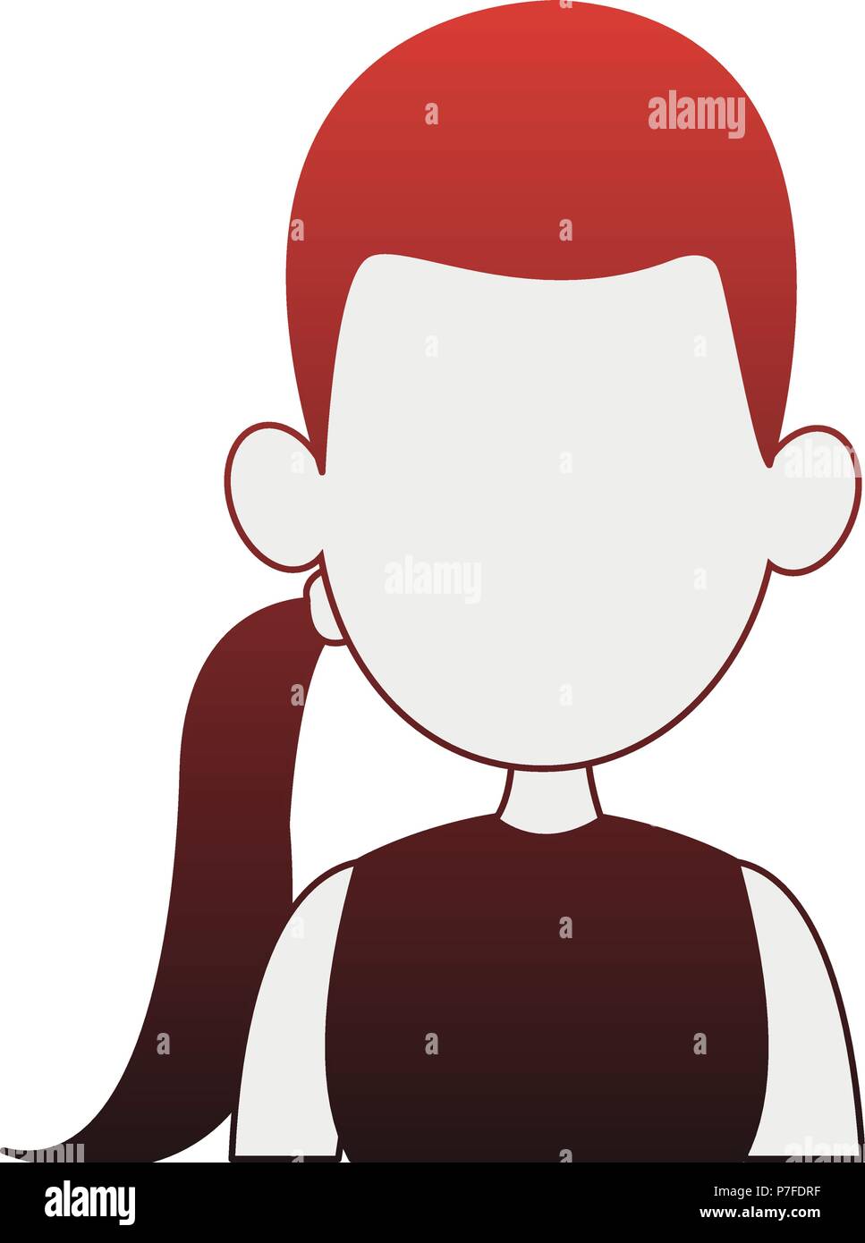Young woman faceless profile red lines Stock Vector Image & Art - Alamy