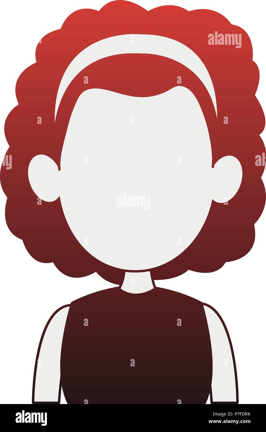 Young woman faceless profile red lines Stock Vector Image & Art - Alamy