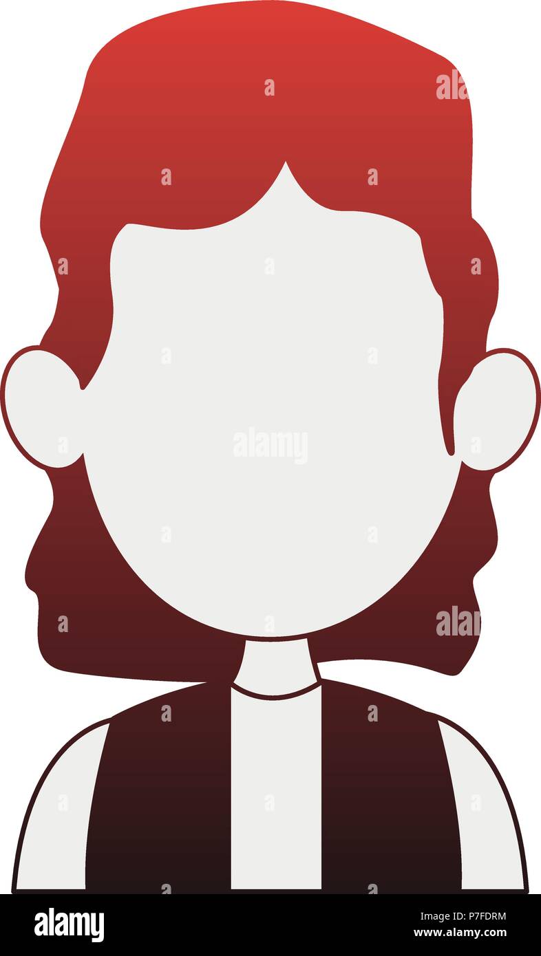 Young woman faceless profile red lines Stock Vector Image & Art - Alamy