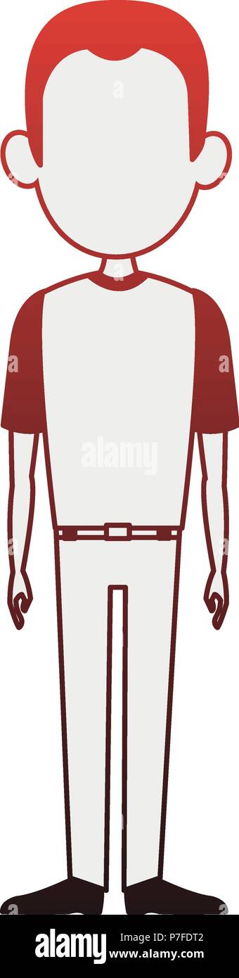 Man cartoon isolated red lines Stock Vector Image & Art - Alamy