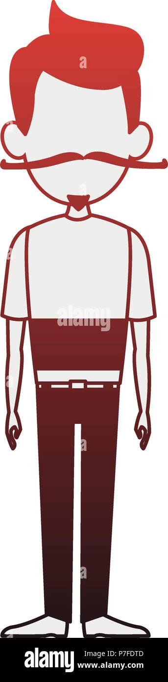 Man cartoon isolated red lines Stock Vector Image & Art - Alamy