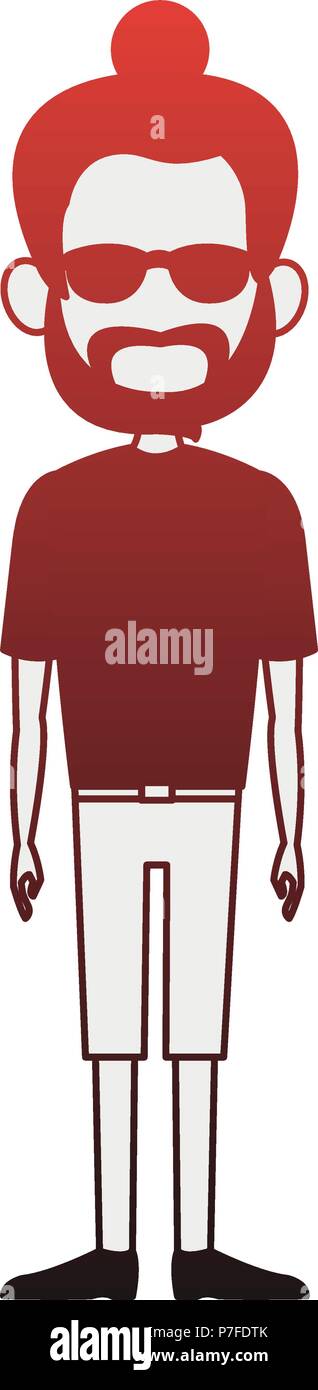 Man cartoon isolated red lines Stock Vector Image & Art - Alamy