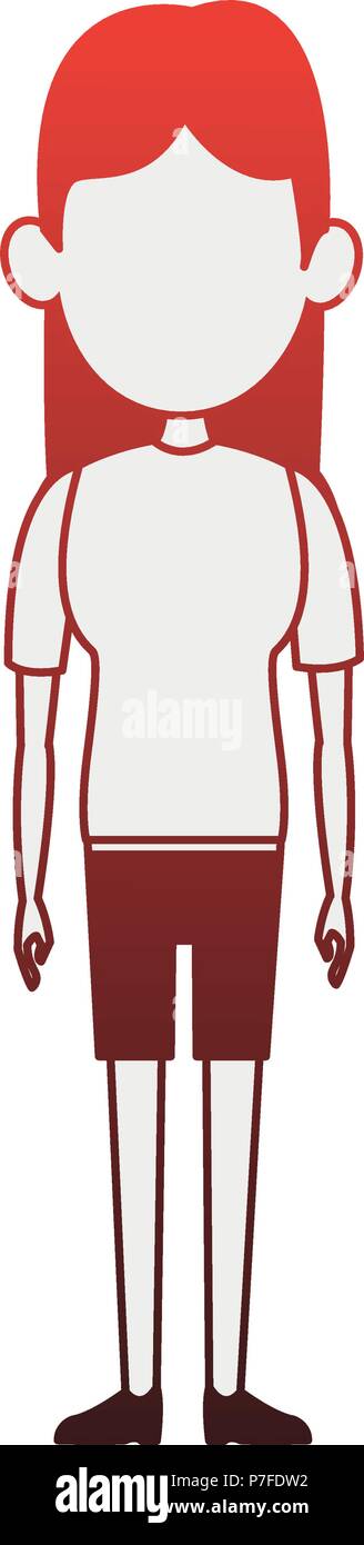 Woman cartoon isolated red lines Stock Vector Image & Art - Alamy