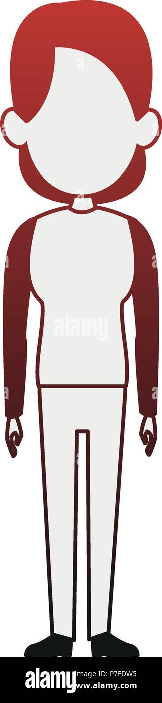 Woman cartoon isolated red lines Stock Vector Image & Art - Alamy