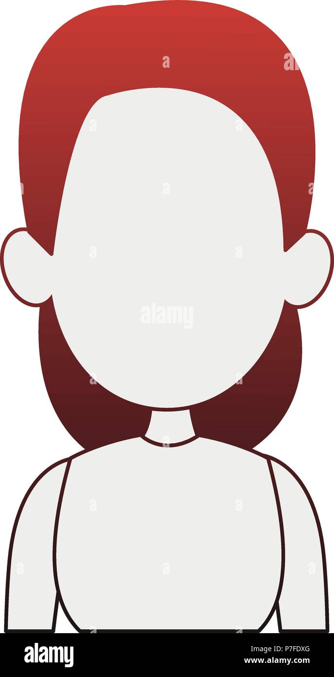 Young woman faceless profile red lines Stock Vector Image & Art - Alamy