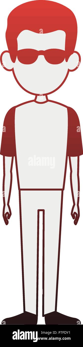 Man cartoon isolated red lines Stock Vector Image & Art - Alamy