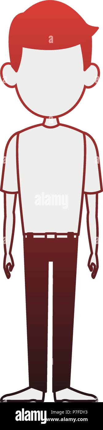 Man cartoon isolated red lines Stock Vector Image & Art - Alamy