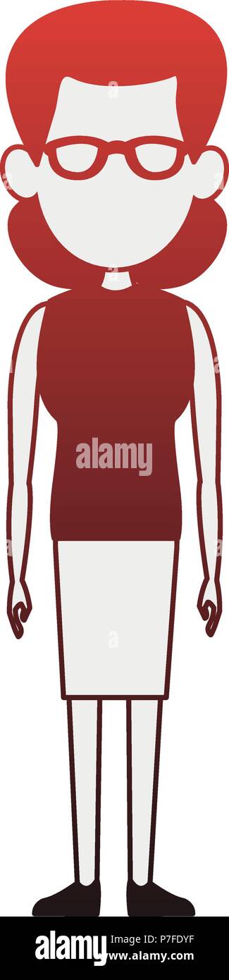 Woman cartoon isolated red lines Stock Vector Image & Art - Alamy