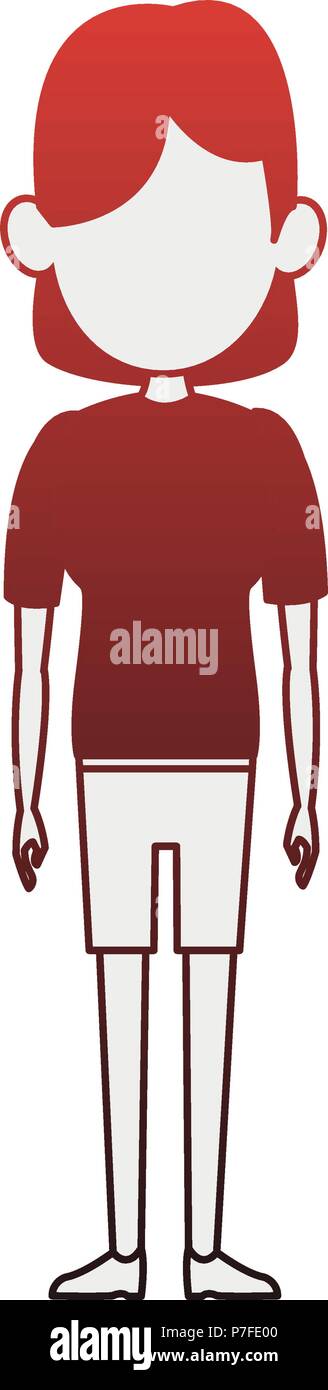 Woman cartoon isolated red lines Stock Vector Image & Art - Alamy