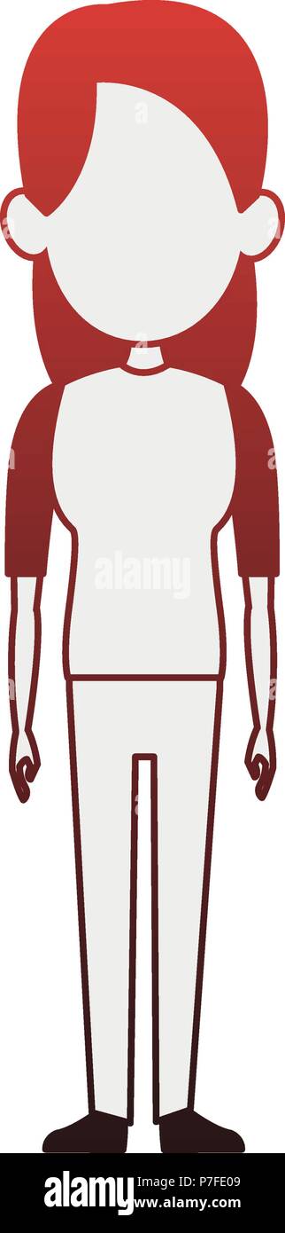 Woman cartoon isolated red lines Stock Vector Image & Art - Alamy