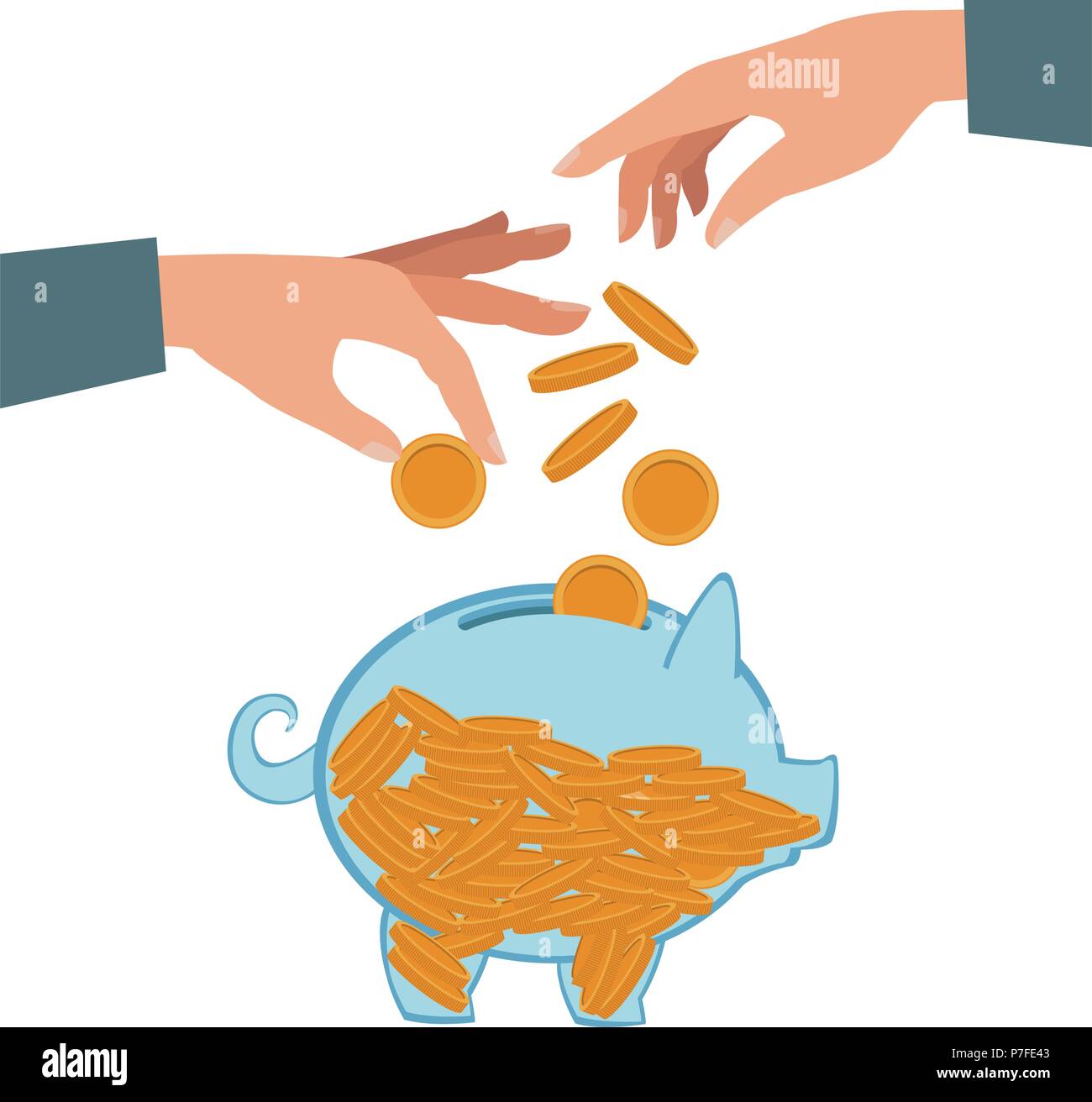 Invest hands coins Stock Vector Images - Alamy