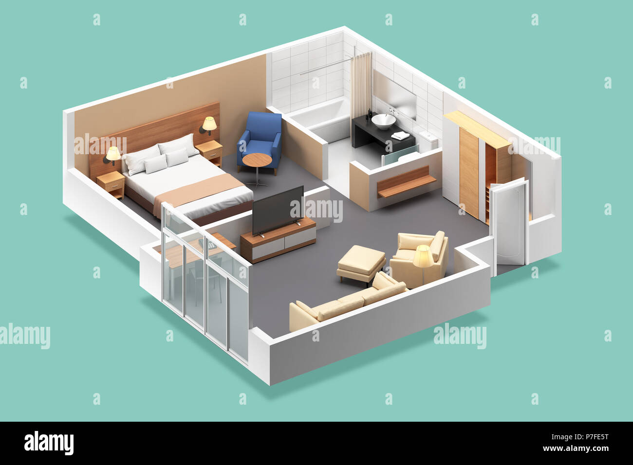 3D graphic - different interior spaces 3d design concept 008 Stock ...