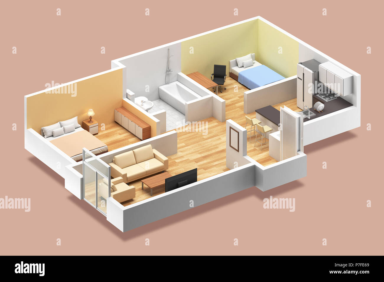 3D graphic - different interior spaces 3d design concept 005 Stock ...