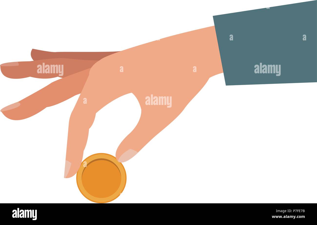 Hand holding coin Stock Vector Image & Art - Alamy