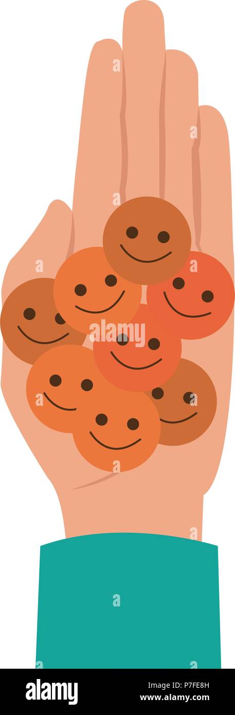 Hand with emoticons Stock Vector Image & Art - Alamy