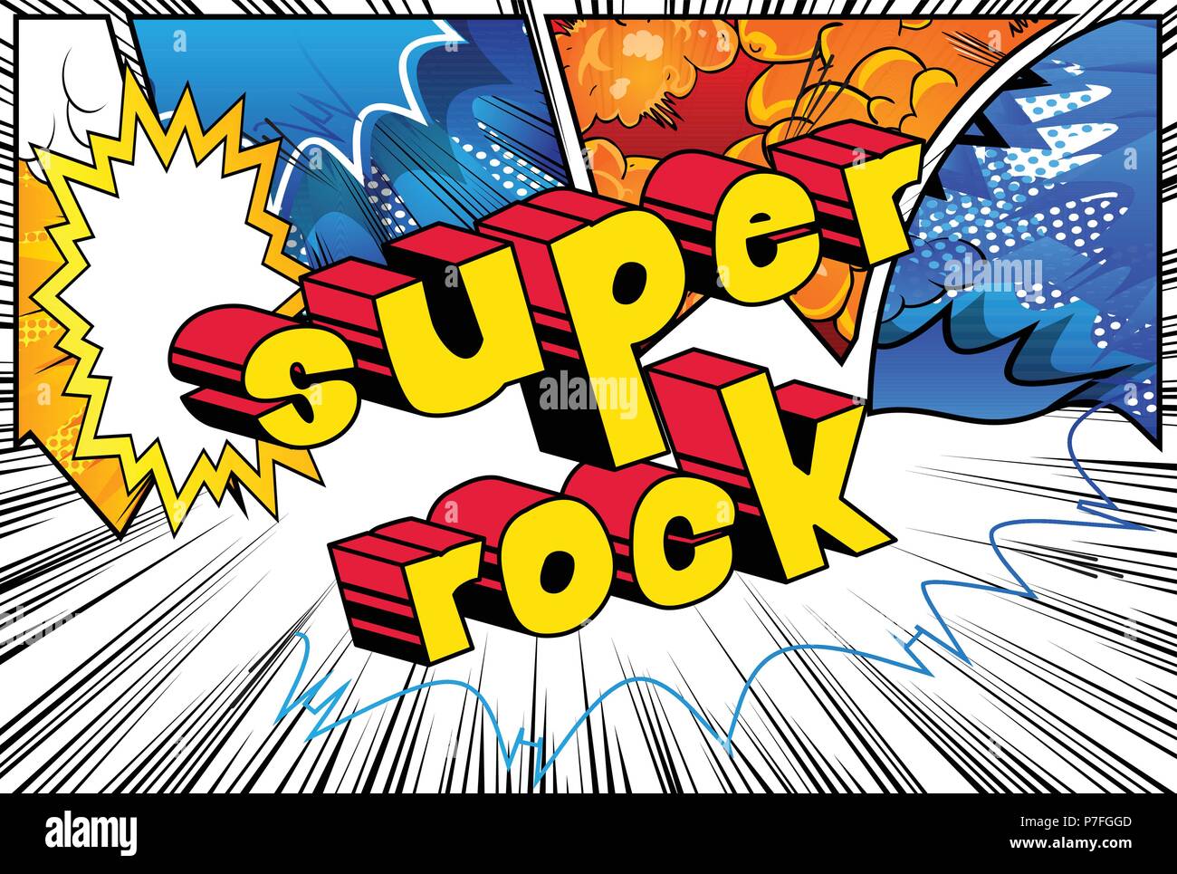 Super Rock - Comic book word on abstract background Stock Vector Image ...