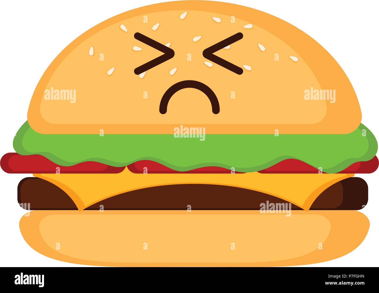 Isolated sad burger emote Stock Vector Image & Art - Alamy